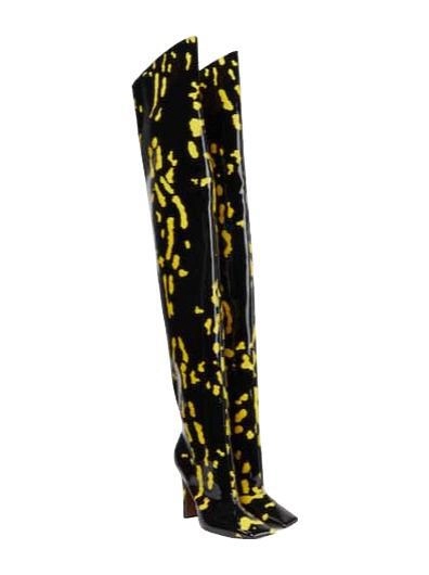 Vetements Over-the-knee Printed High Heel Boots - Black