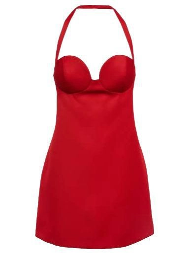 Magda Butrym Virgin Wool Halterneck Minidress - Red