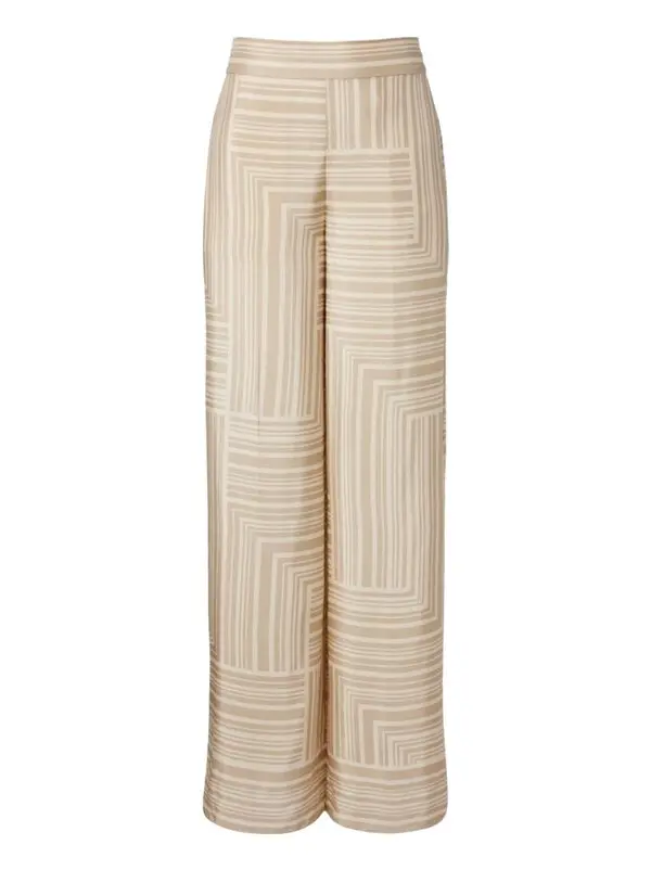 JOSEPH Printed Wide Leg Trousers - Nude