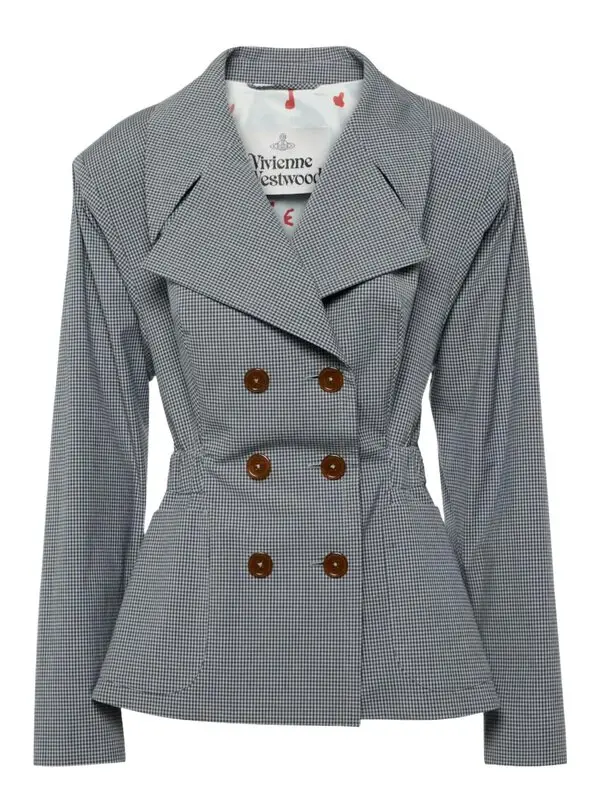 VIVIENNE WESTWOOD Gingham Check Cotton Jacket - Gray