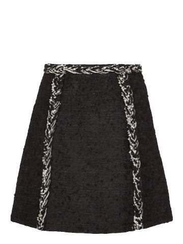 Giambattista Valli Tweed Mini Skirt With Braided Trim - Black