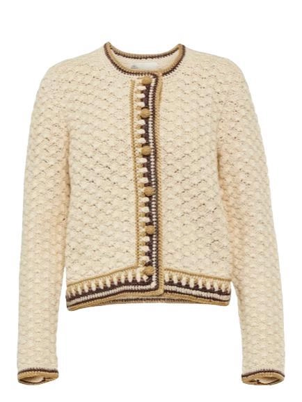Tory Burch Ribbed Knit Cardigan With Button Closure - Nude