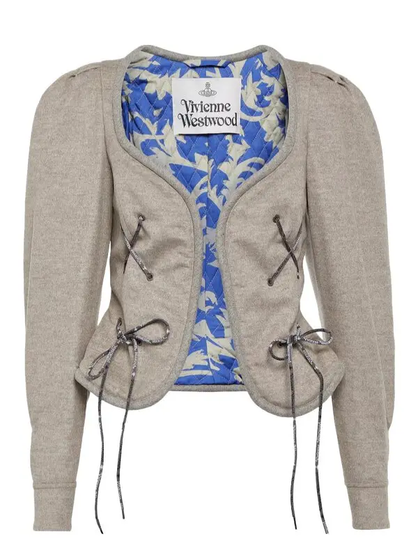 VIVIENNE WESTWOOD Puff Sleeve Tie-front Jacket - Nude