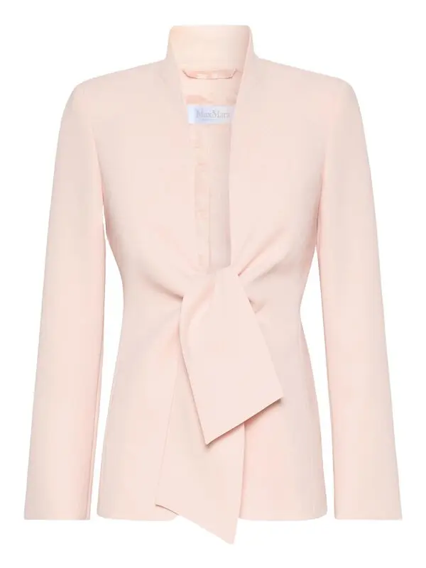 Max Mara Long Sleeve Tie Detailed Jacket - Pink