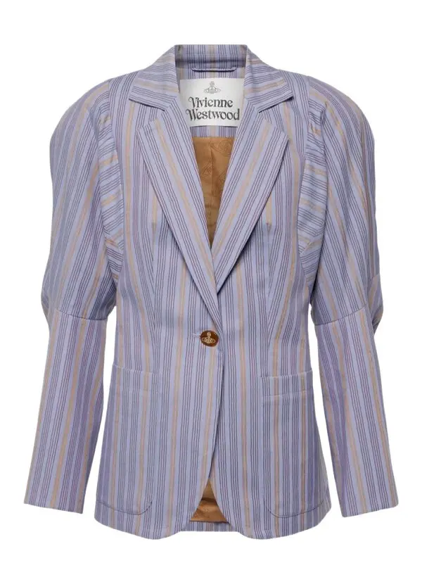 VIVIENNE WESTWOOD Striped Cotton Blazer - Blue