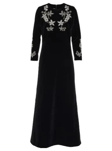 Dodo Bar Or Dushi Embellished Velvet Midi Dress - Black