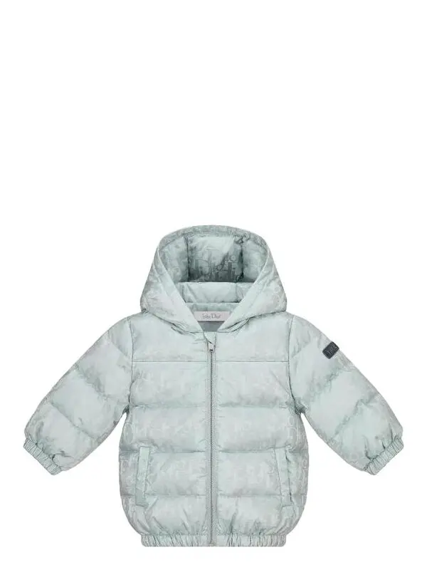 Dior Hooded Down Jacket With Oblique Jacquard - Green