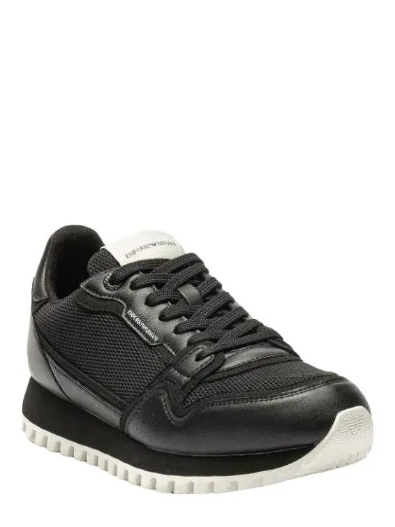 Emporio Armani Low-top Lace-up Sneakers - Black