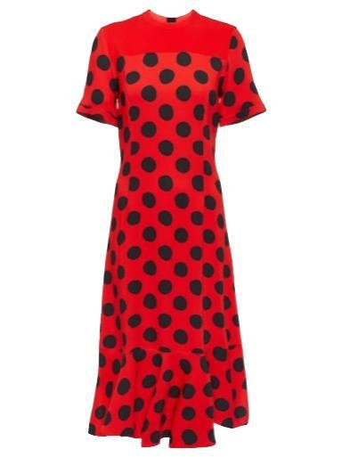 Marni Polka Dot Cady Midi Dress - Red