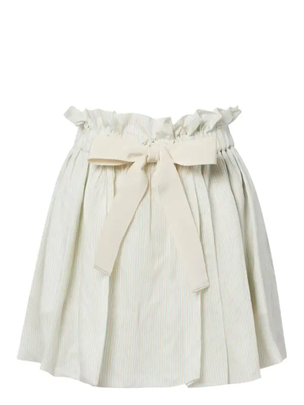 PATOU Striped Silk Miniskirt - White