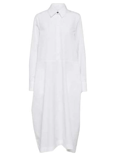 JIL SANDER Cotton Poplin Shirt Dress - White