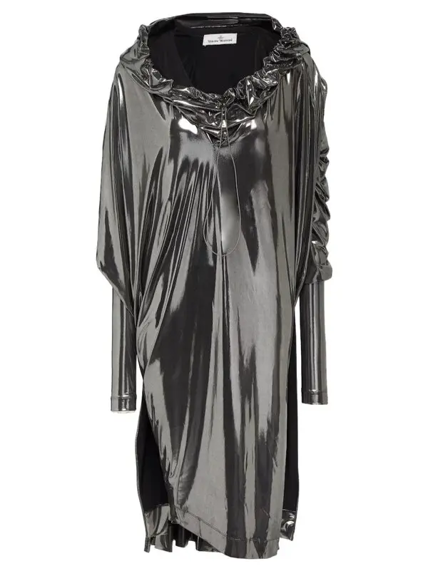 VIVIENNE WESTWOOD Draped Lamé Midi Dress - Black