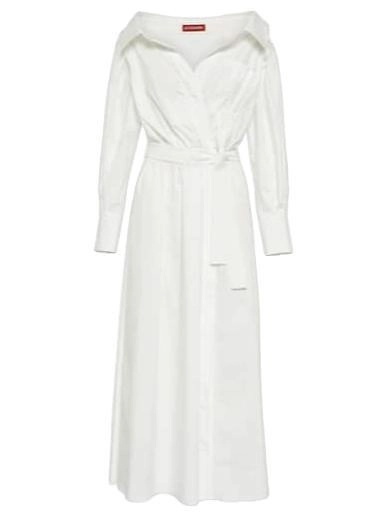 Altuzarra Lyddy Cotton-blend Wrap Midi Dress - White
