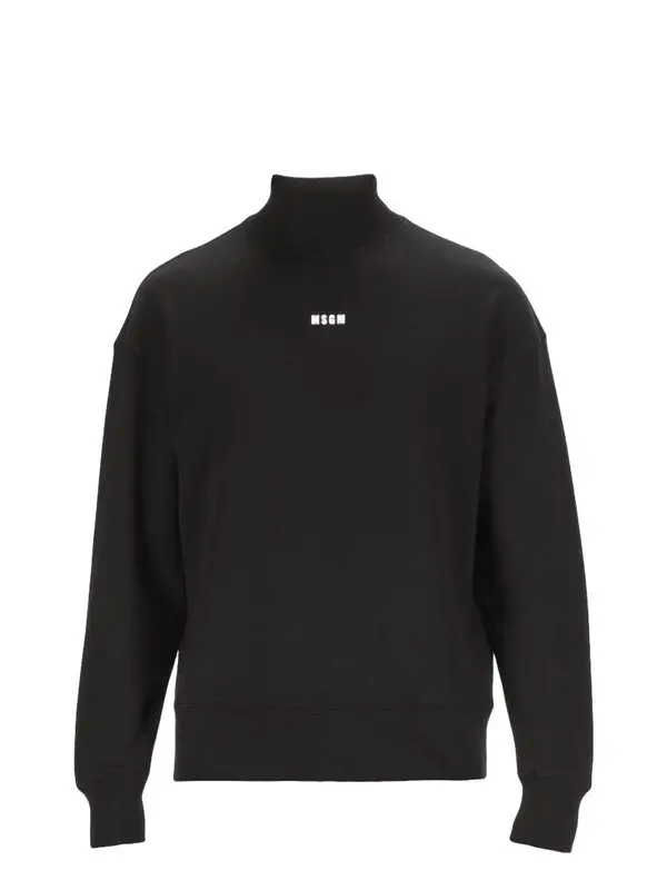MSGM High Neck Logo Sweatshirt - Black