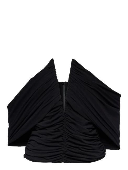 Magda Butrym Off-shoulder Cropped Jersey Blouse - Black