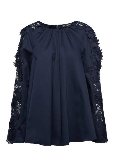 Oscar De La Renta Cotton Lace Blouse - Black