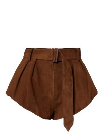 Magda Butrym Belted Suede Shorts - Brown