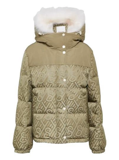 YVES SALOMON Logo Shearling-trimmed Down Jacket - Nude