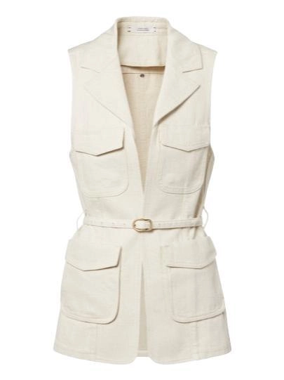 Dorothee Schumacher Summer Of Love Belted Denim Vest - White