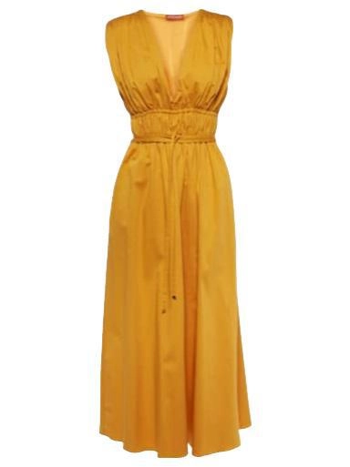 Altuzarra Fiona Ruched Cotton-blend Midi Dress - Orange