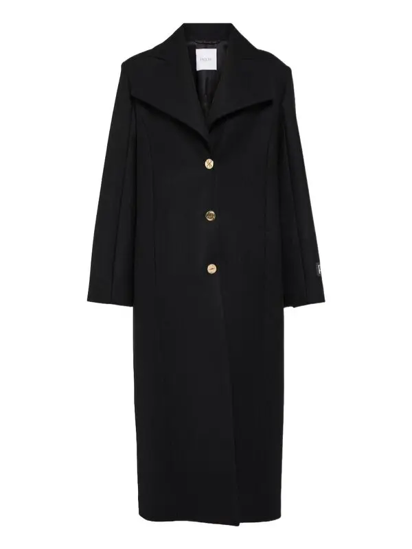 PATOU Single-breasted Long Coat - Black