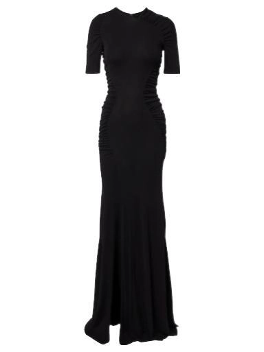 Victoria Beckham Ruched Crêpe Jersey Maxi Dress - Black