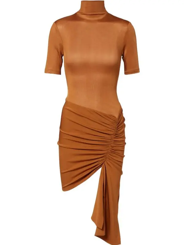 Christopher Esber Fusion Ruched Mini Dress - Brown