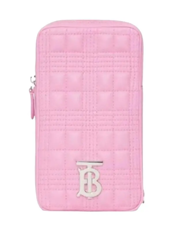 Burberry Lola Quilted Pouch Bag With Chain Strap - Pink
