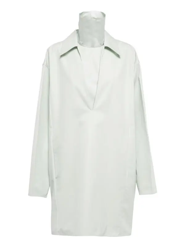 JIL SANDER V-neck Cotton Minidress - White