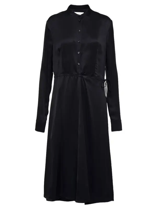 JIL SANDER A-line Midi Dress With Button Detailing - Black