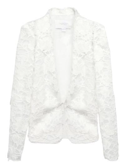 Giambattista Valli Single-breasted Fringed Lace Jacket - White