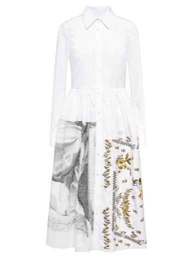 Erdem Sutton Printed Cotton Shirt Dress - White