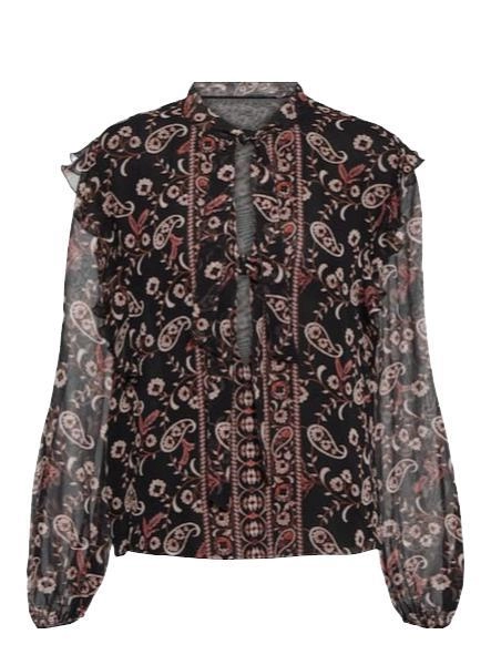 Giambattista Valli Printed Silk Blouse - Black