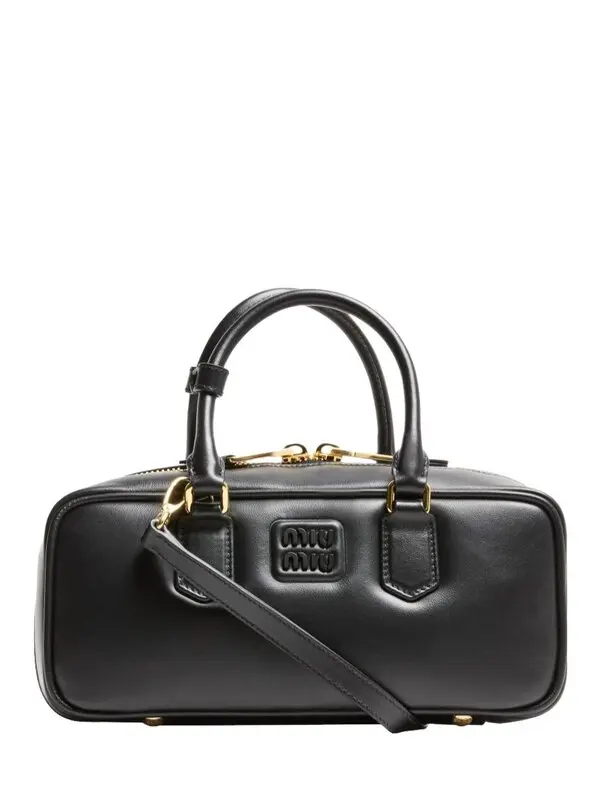 Miu Miu Arcadie Leather Handbag - Black