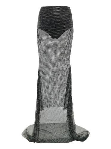 Giuseppe Di Morabito Crystal Mesh Maxi Skirt - Gray