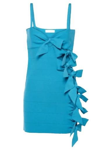 Blumarine Bow-embellished Mini Dress - Blue