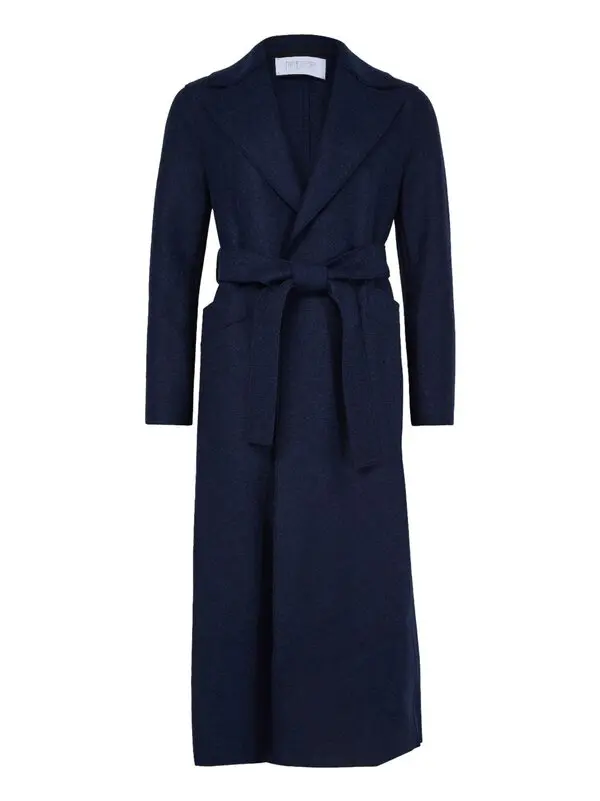 Harris Wharf London Pressed Wool Maxi Coat - Blue
