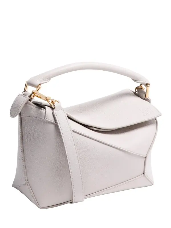 Loewe Leather Handbag With Embossed Logo - White