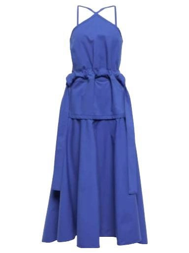 Proenza Schouler Cotton-blend Poplin Halterneck Midi Dress - Blue