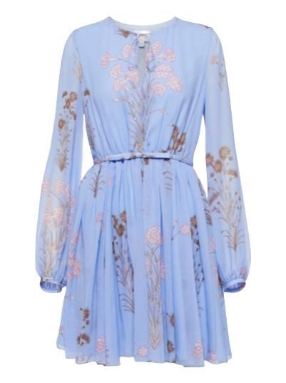 Giambattista Valli Floral Silk Georgette Minidress - Blue