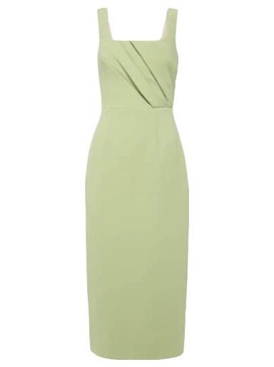 EMILIA WICKSTEAD Arina Pleated Crêpe Midi Dress - Green