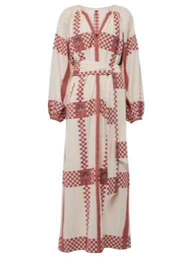 Johanna Ortiz Printed Cotton Midi Dress - Nude