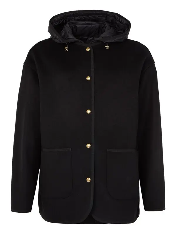 Moncler Hooded Jacket With Patch Pockets - Black