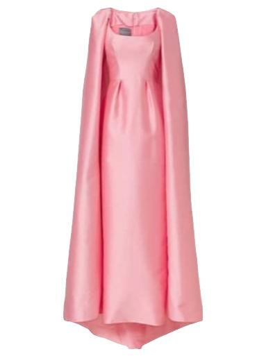 Monique Lhuillier Caped Mikado Gown - Pink