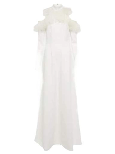 CHRISTOPHER KANE Feather-embellished Crepe Dress - White