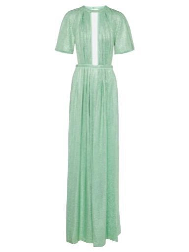 AREA Cutout Crystal-embellished Jersey Gown - Green