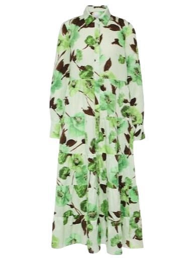 Erdem Floral Cotton Shirt Dress - Green