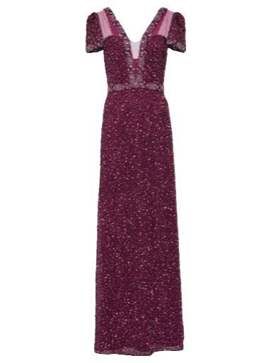 Jenny Packham Embellished Gown - Red