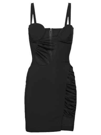 NENSI DOJAKA Cutout Jersey Minidress - Black