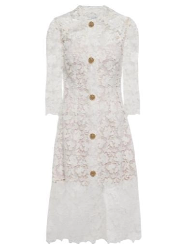 Oscar De La Renta Embellished Lace Midi Dress - White